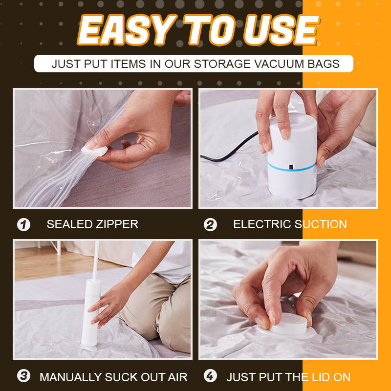 (New In)Durable Electric Vacuum Compression Bag -75% More Storage!